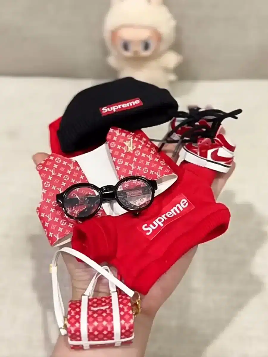 Labubu Red Chic Explorer Outfit – Stylish LV-Inspired Doll Clothes ...