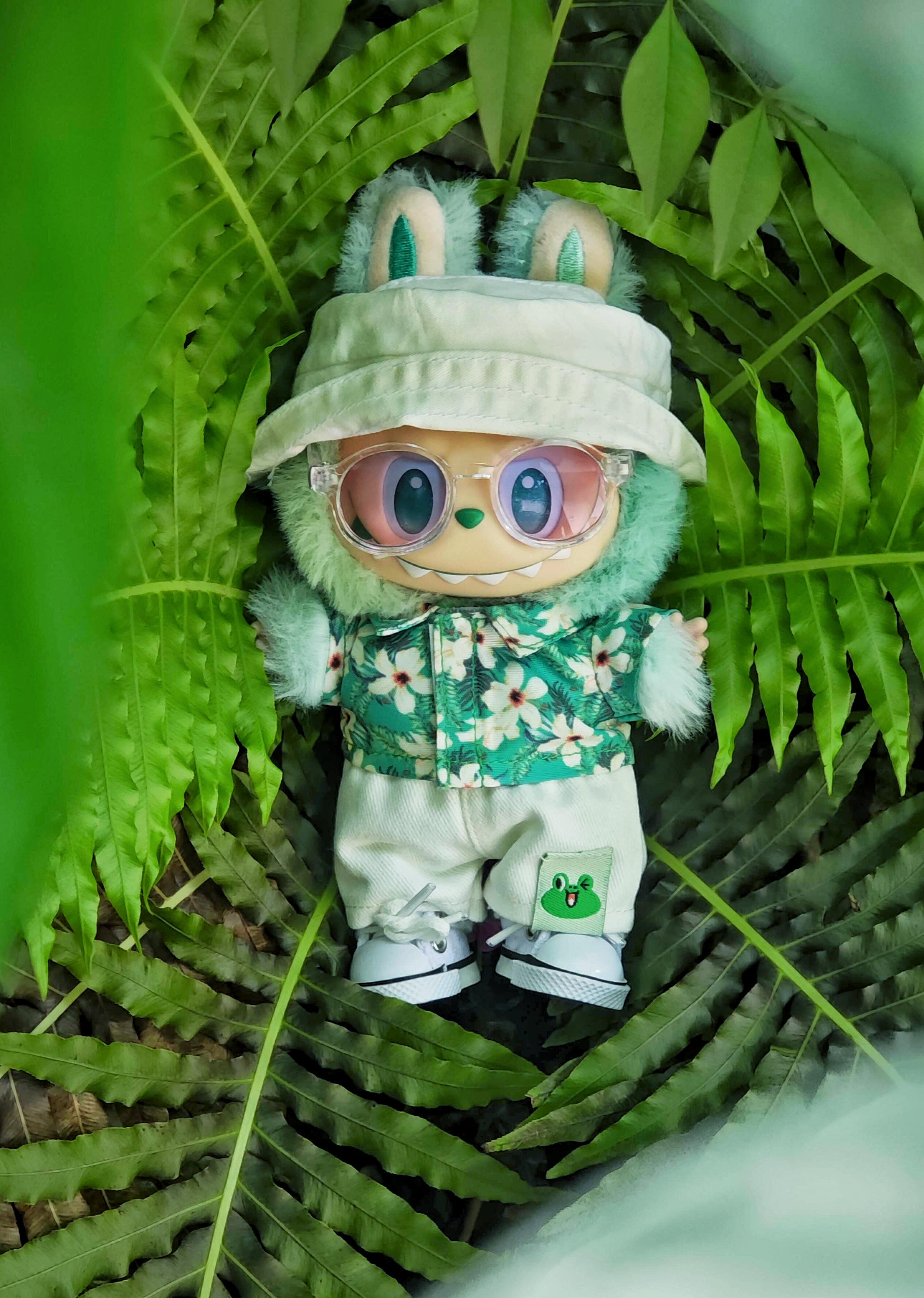 Summer Green Beach Outfit for Labubu – 17cm Doll Clothes Set for Summer ...
